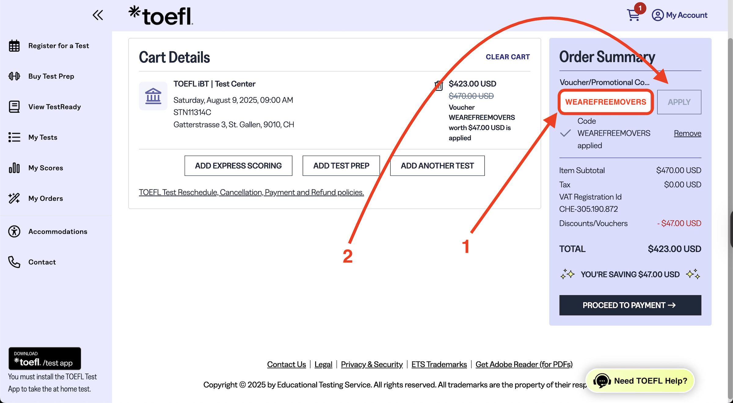 How to use the TOEFL iBT promo code - wearefreemovers